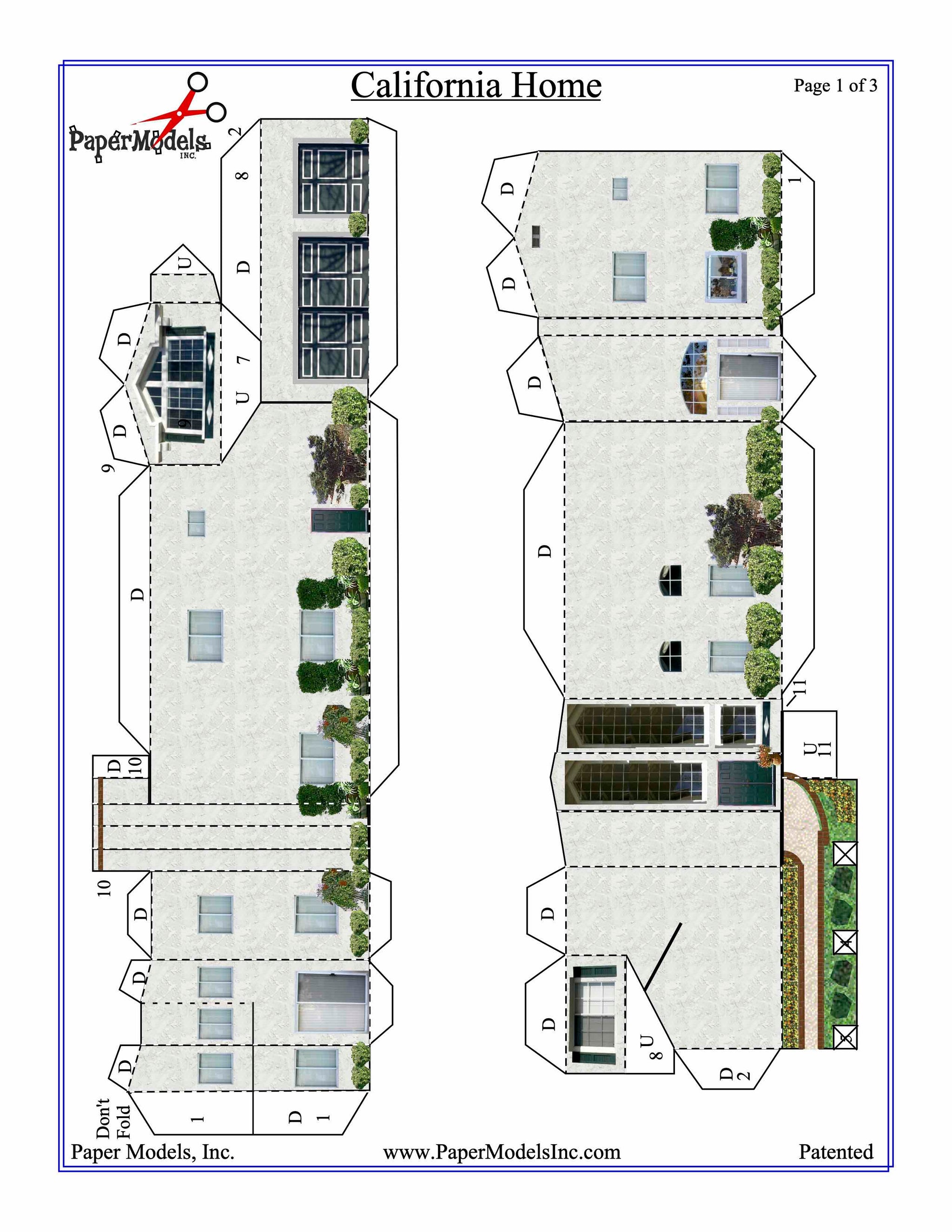California Home - Two Story - Paper Model Kit – Paper Models, Inc.