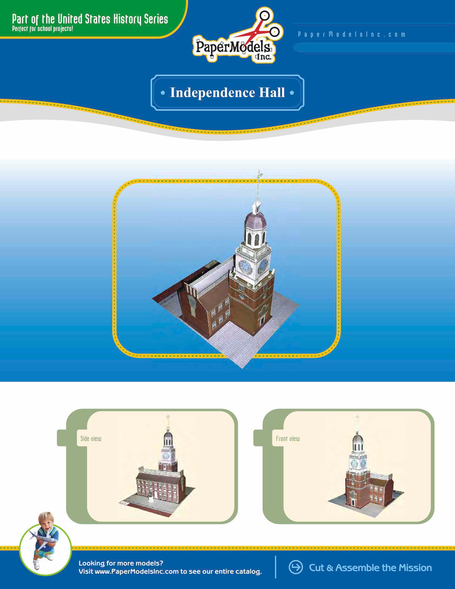 Independence Hall - Philadelphia - Paper Model Project Kit – Paper ...