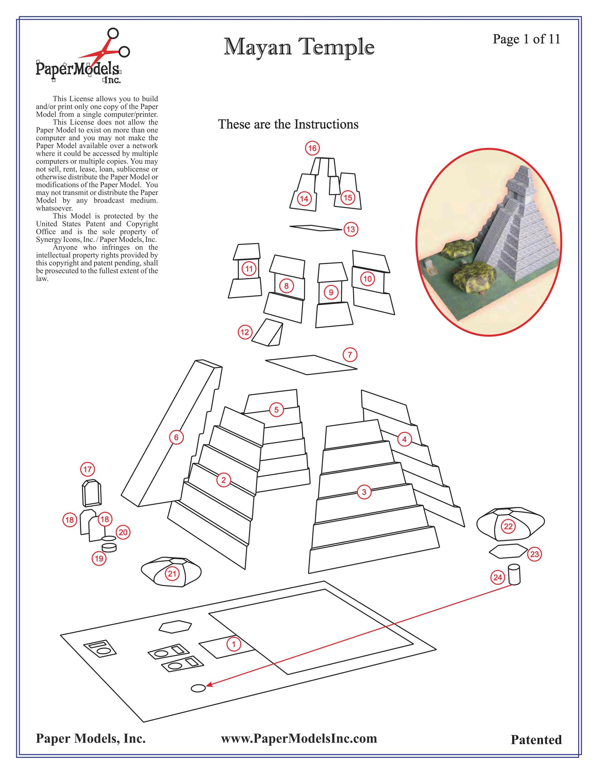 Mayan Temple - Paper Model Project Kit – Paper Models, Inc.