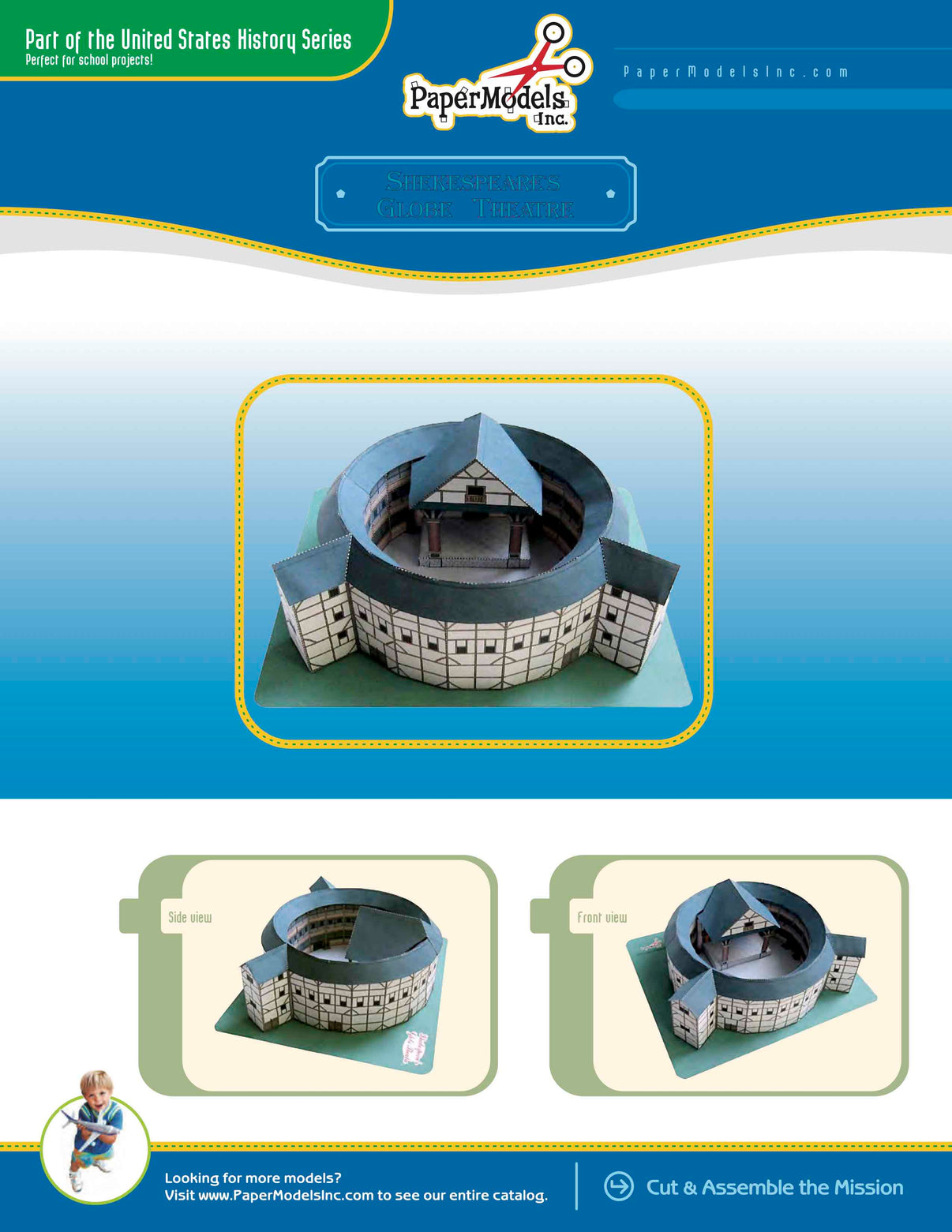 Shakespeare's Old Globe Theatre - England - Paper Model Project Kit ...