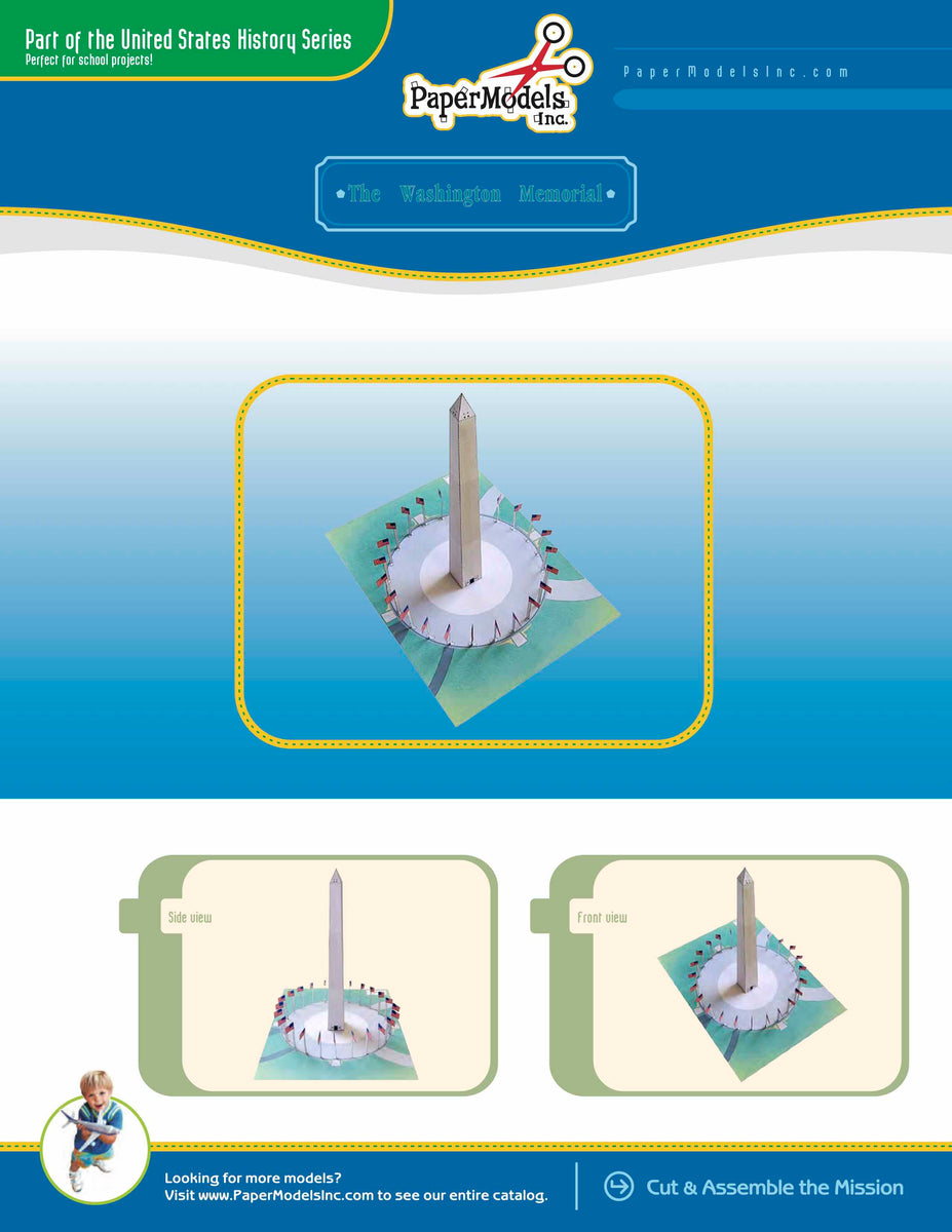 Washington Monument, Washington - Paper Model Project Kit – Paper ...