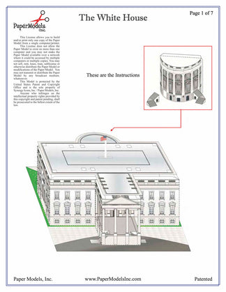 White House, Washington - Paper Model Project Kit – Paper Models, Inc.