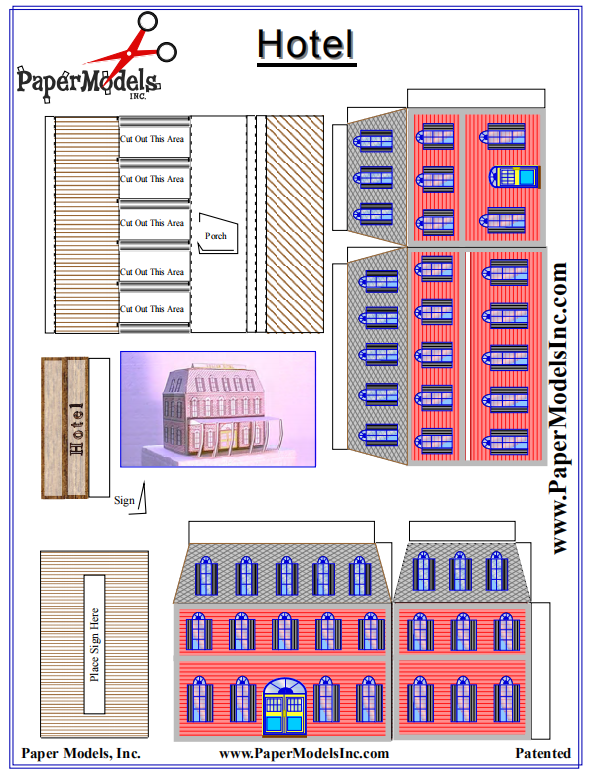 Country Hotel - Free – Paper Models, Inc.