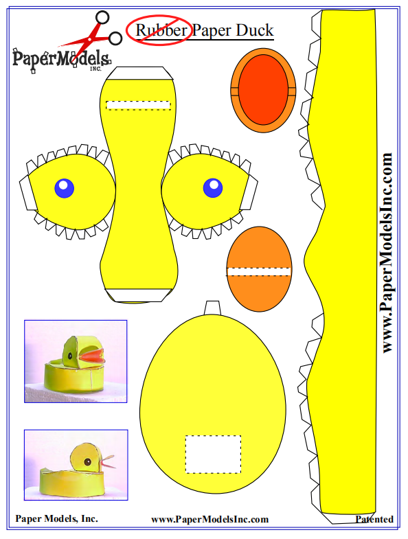 Paper Rubber Duck - Free – Paper Models, Inc.