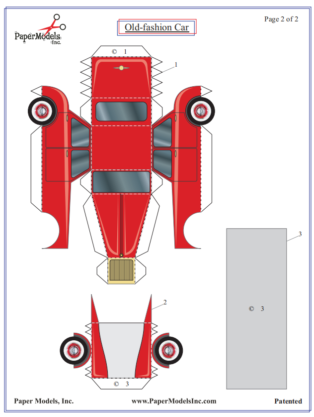 Roadster Car - Free – Paper Models, Inc.